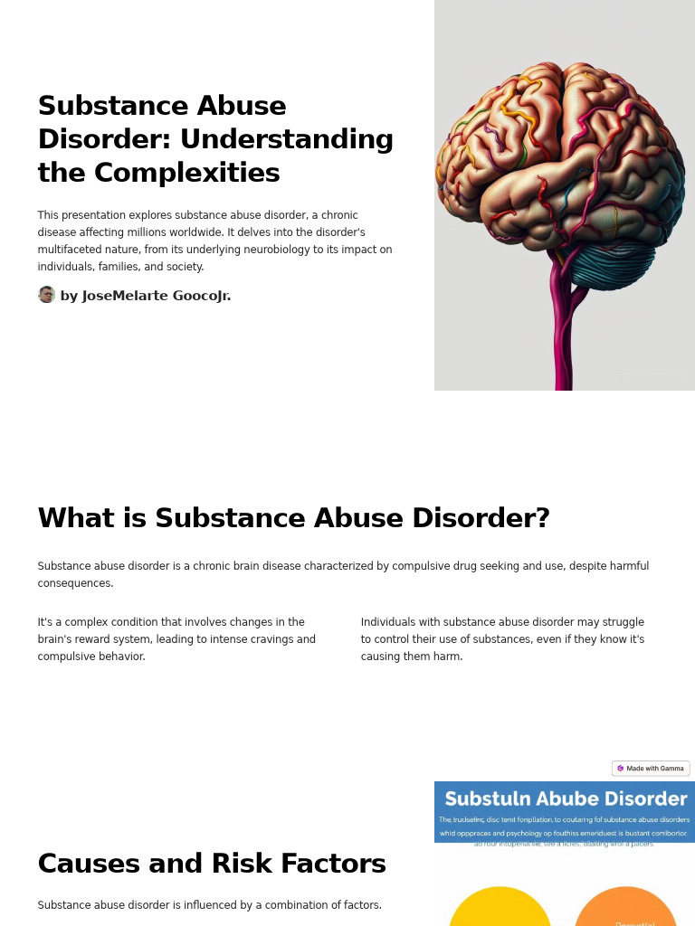 Substance Abuse Disorder Understanding The Complexities | PDF ...