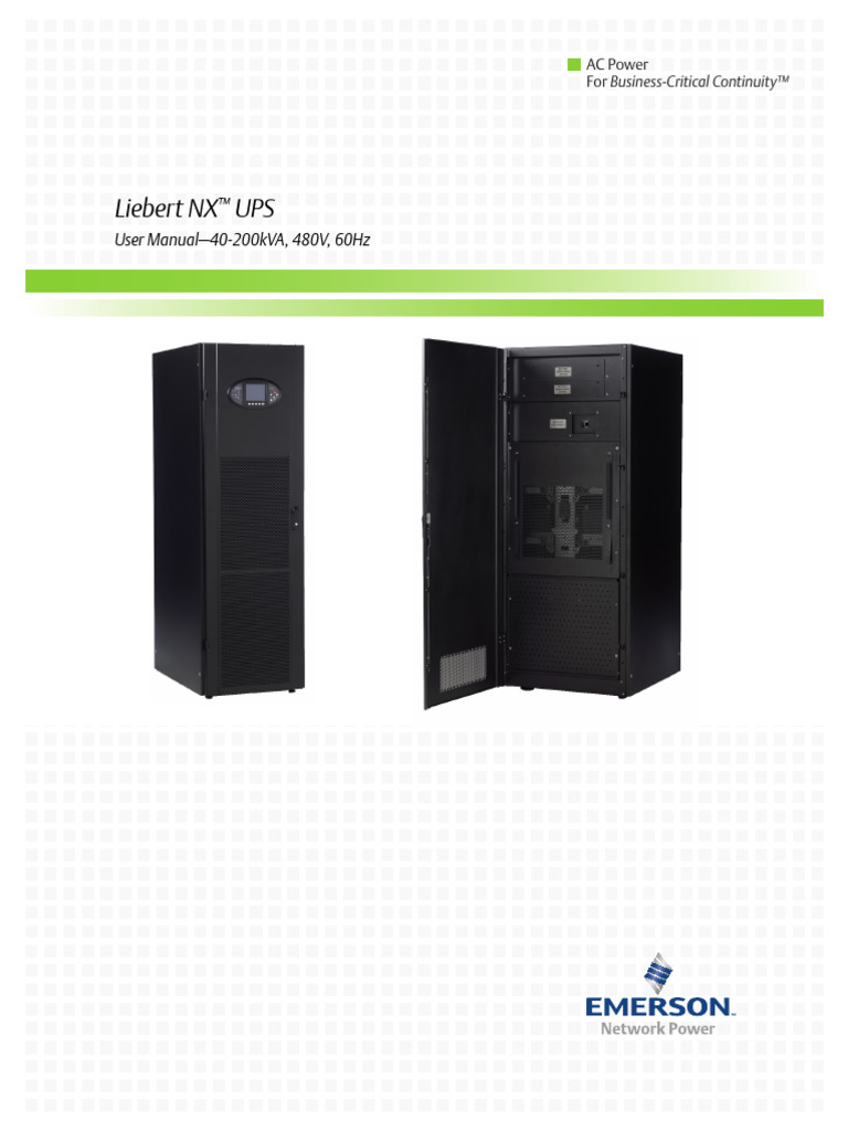 Liebert NX 40 200kva | PDF | Manufactured Goods | Power (Physics)