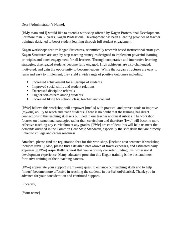 Kagan Convince Admin Letter | PDF