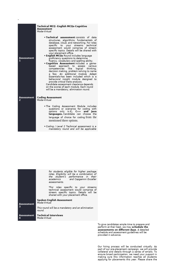 Capgemini Assesment Pattern and JOb Offer | PDF | Computer Programming ...