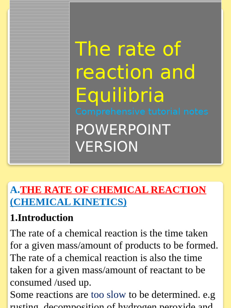 Rate of Reaction and Reversible Reactions Ppts | PDF | Reaction Rate ...