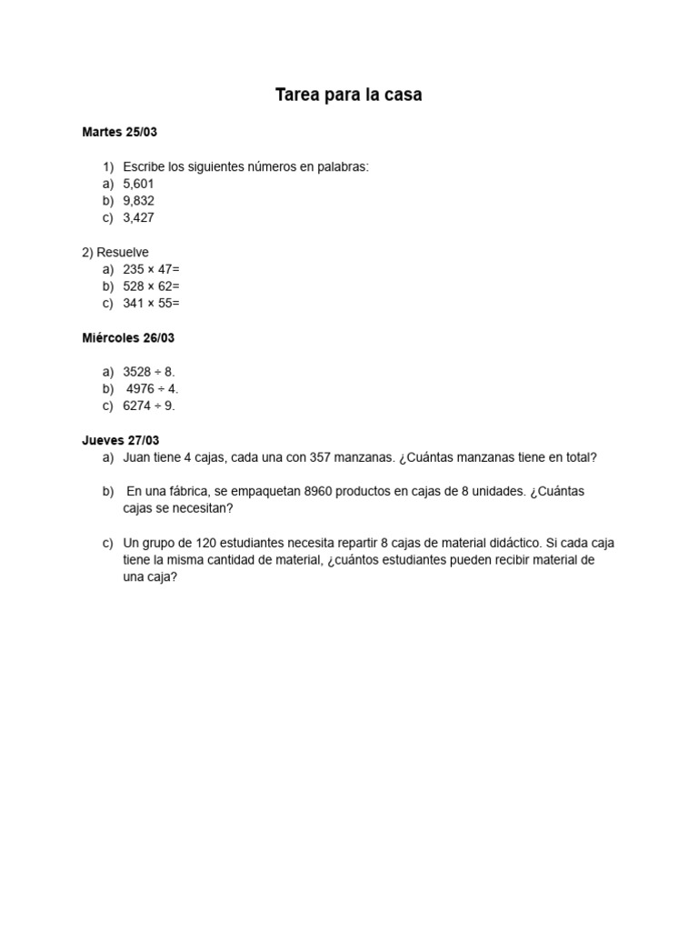 Tarea para La Casa 2 | PDF