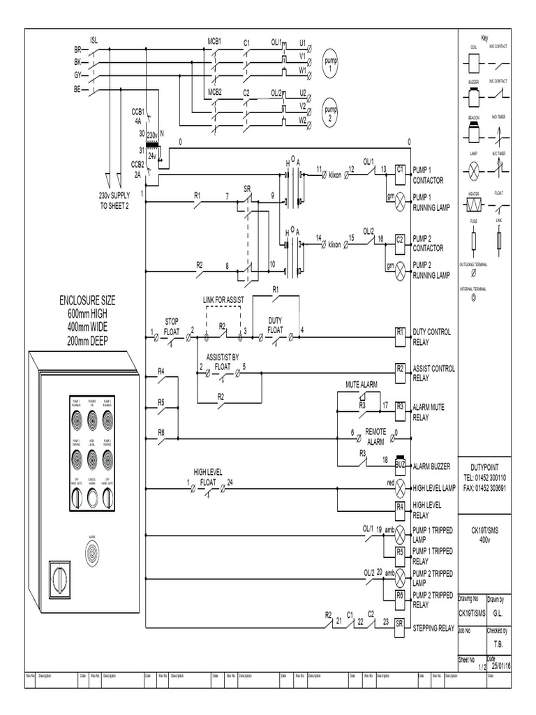 Duty Standby Pump Control Wiring Diagram | PDF | Components | Electric ...