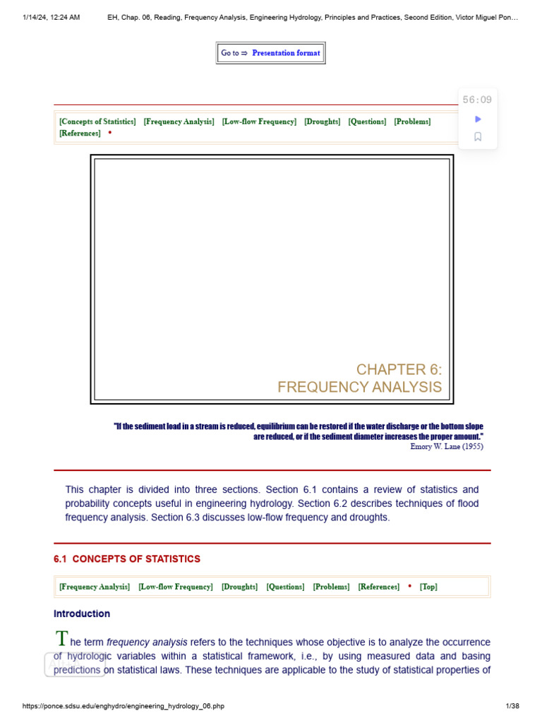CHAPTER 6 Frequency Analysis | PDF | Probability Distribution | Least Squares