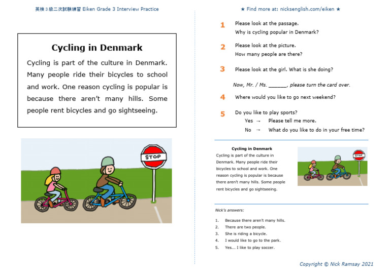 Eiken 3 Interview Cycling in Denmark | PDF