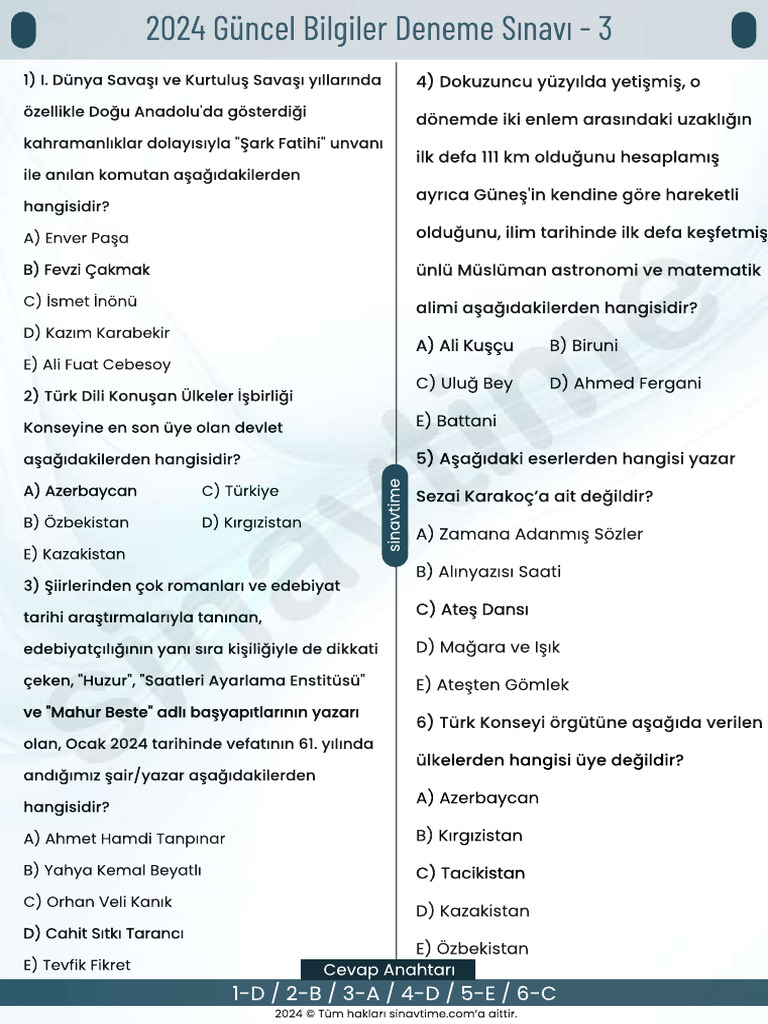 2024 Kpss Guncel Bilgiler 3 | PDF