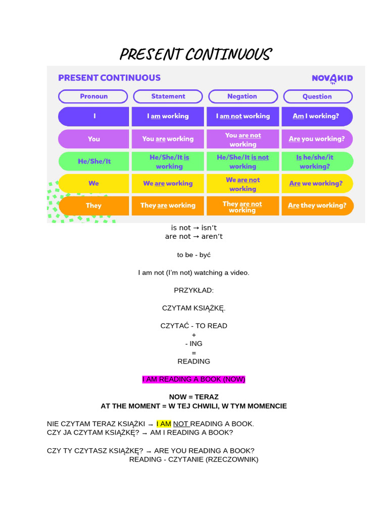 Present Continuous | PDF