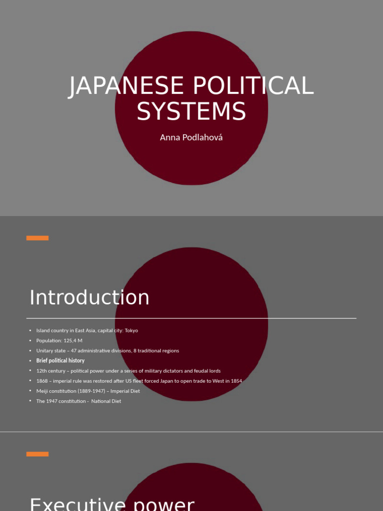 Japanese Political Systems - Anna Podlahová | PDF | Japan | Government