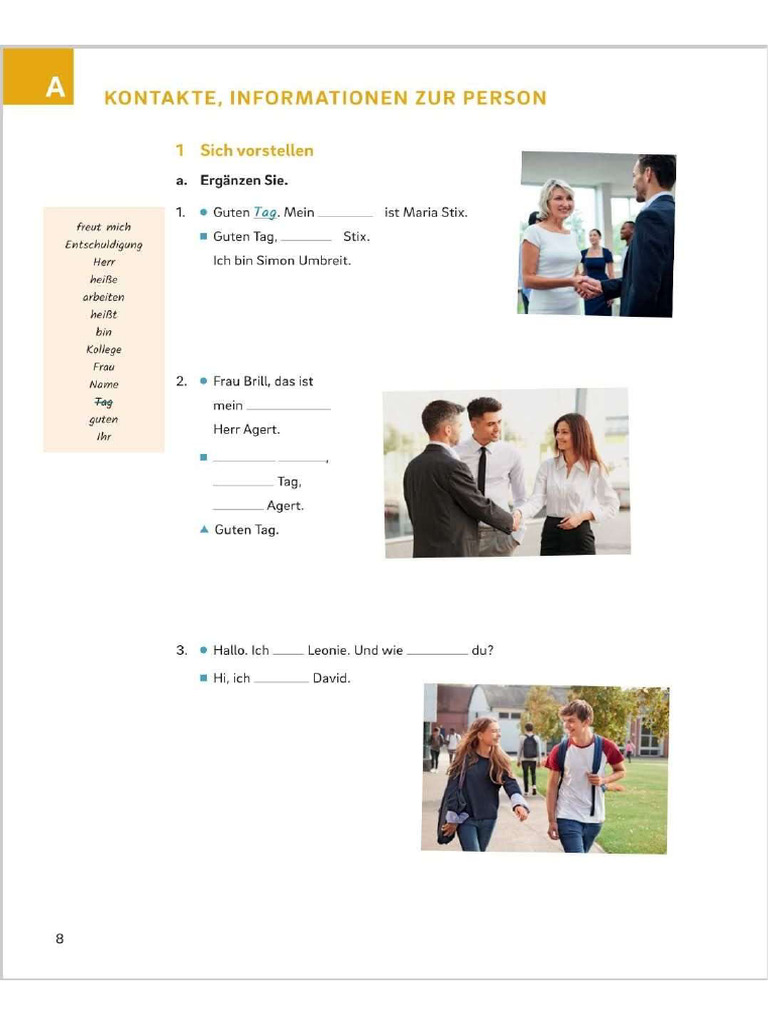 Wortschatz Sich Vorstellen | PDF