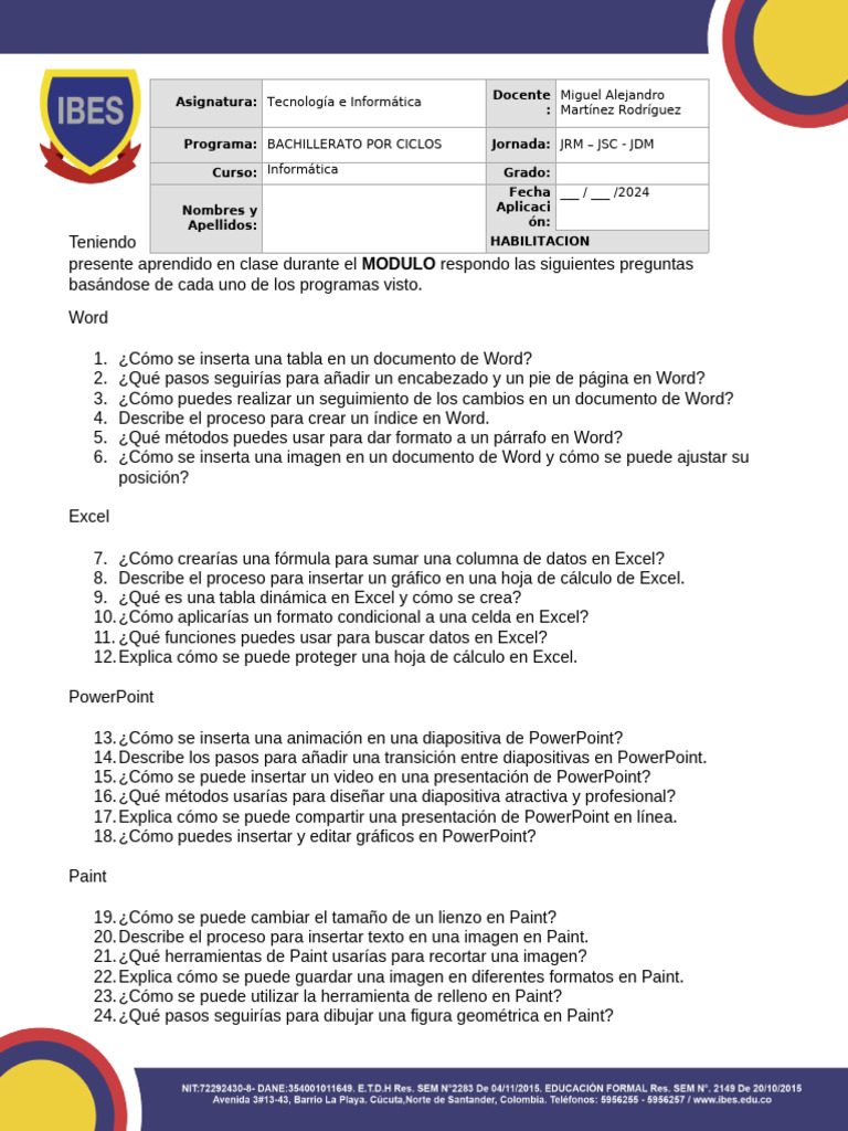 Infor 9 | PDF | Microsoft Excel | Hardware de la computadora