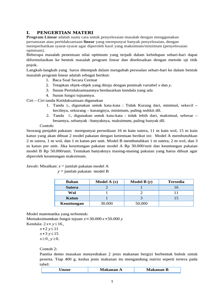 Modul Program Linear | PDF