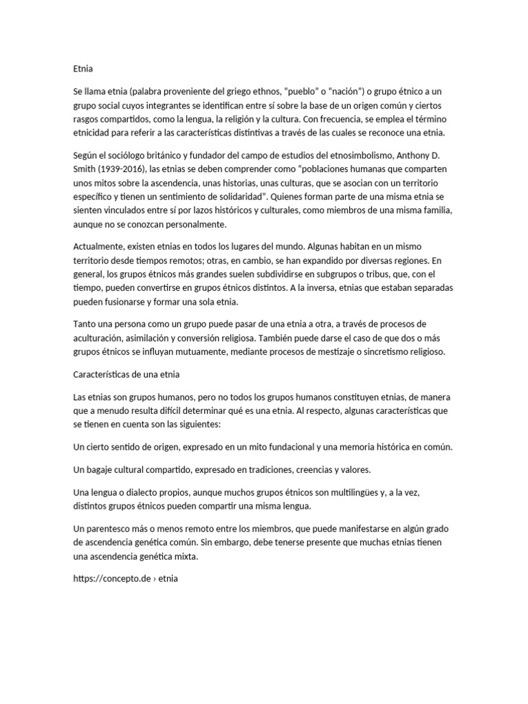 Etnia | PDF | Etnicidad | Antropología cultural