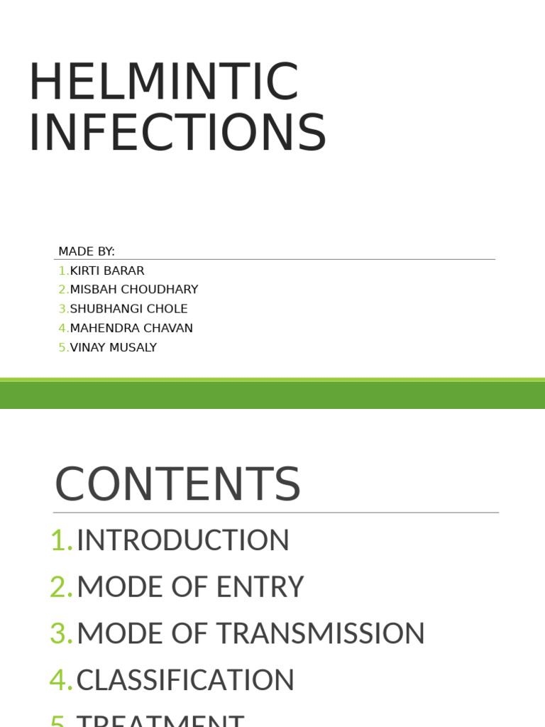 Helmintic infections | PDF | Medical Specialties | Diseases And Disorders