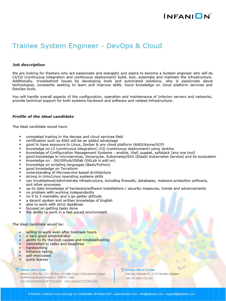 Infanion-job-description-trainee-system-engineer-DevOps & Cloud | PDF ...