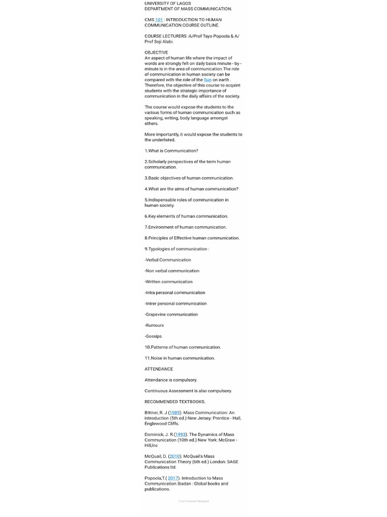 Cms 101 Course Outline | PDF