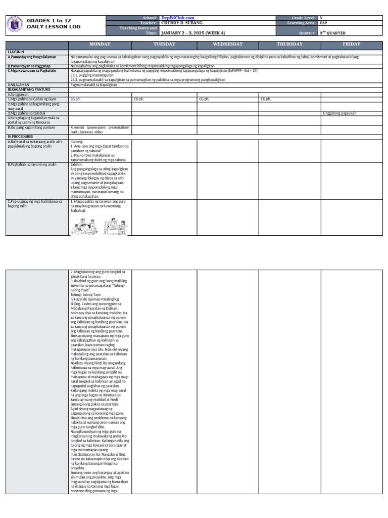 DLL_ESP 5_Q3_W4 | PDF