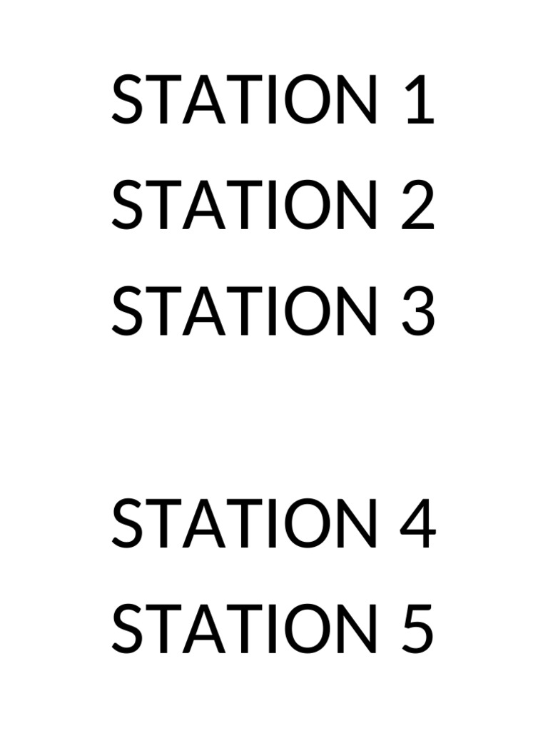 Station 1 | PDF