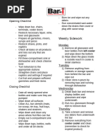 Bar Closing Procedures Checklist | PDF