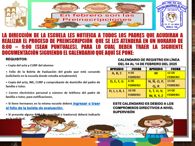 Preinscripción Escolar: Requisitos y Fechas | PDF