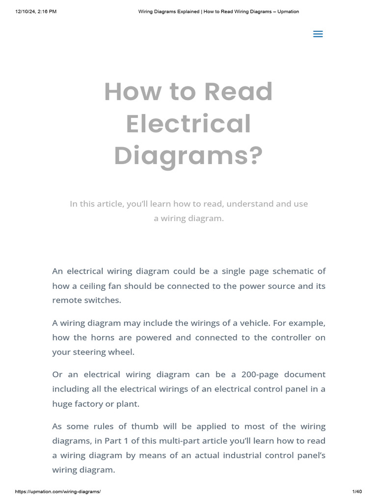 Understanding Wiring Diagrams Basics | PDF | Relay | Wire