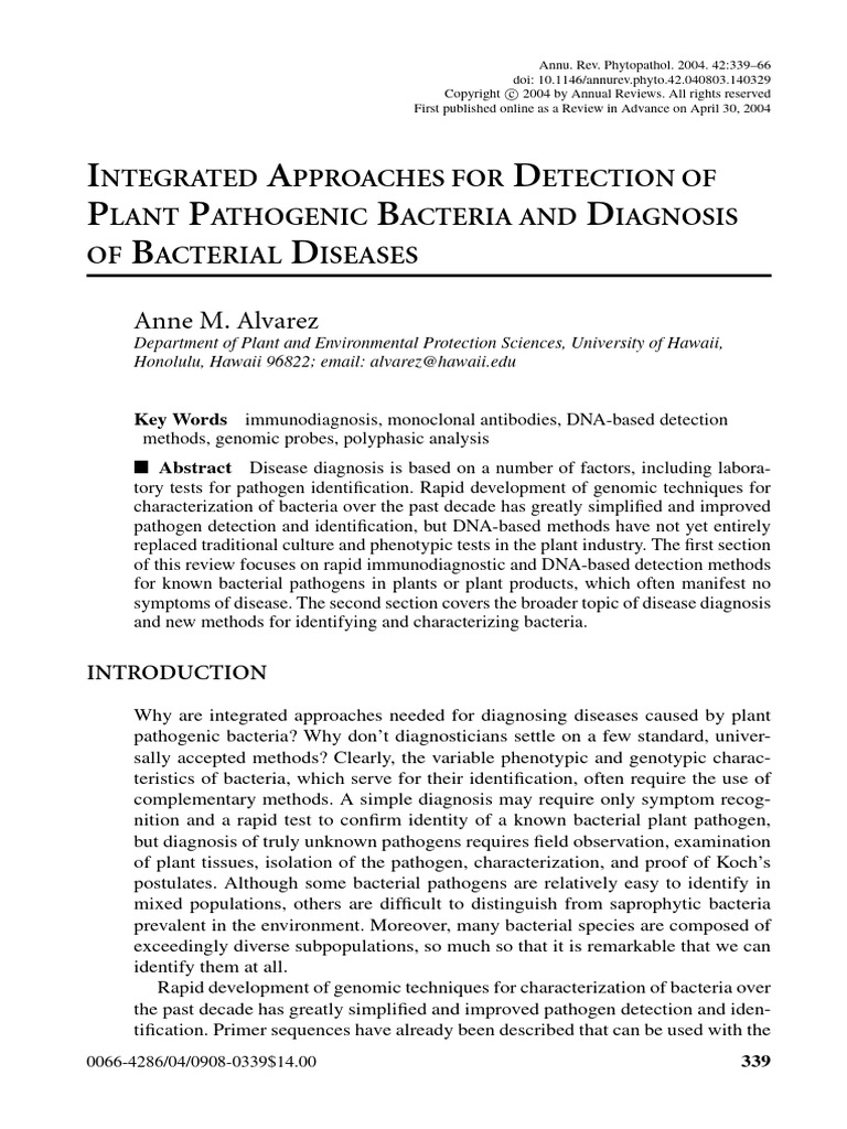 Annurev Phyto 42 040803 140329-Bacteria-Diagnose | PDF | Elisa ...