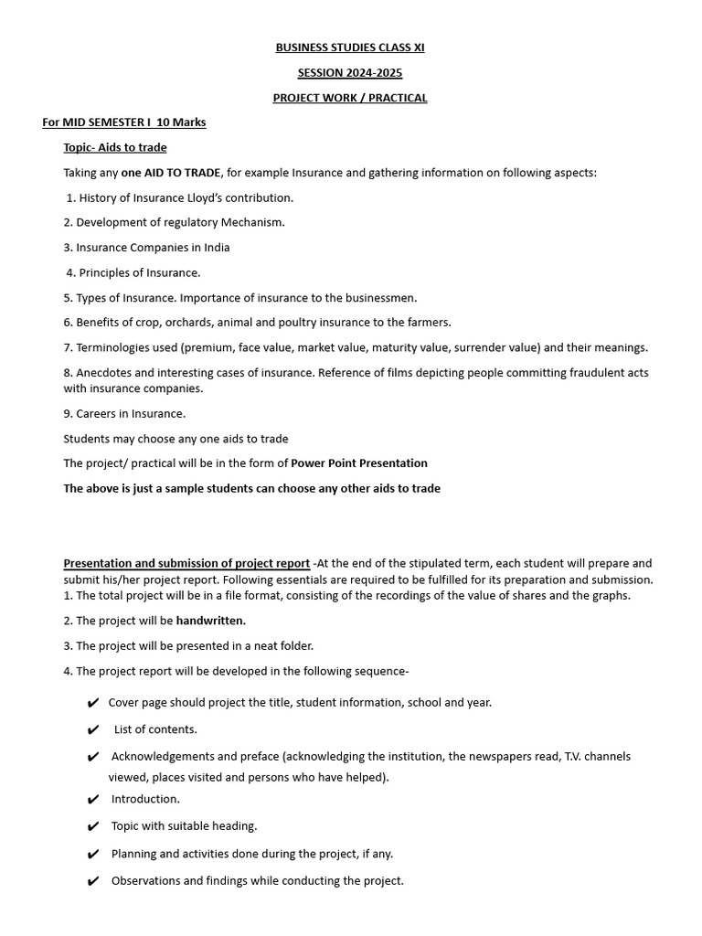 BUSINESS STUDIES CLASS XI_PROJECT.docx | PDF