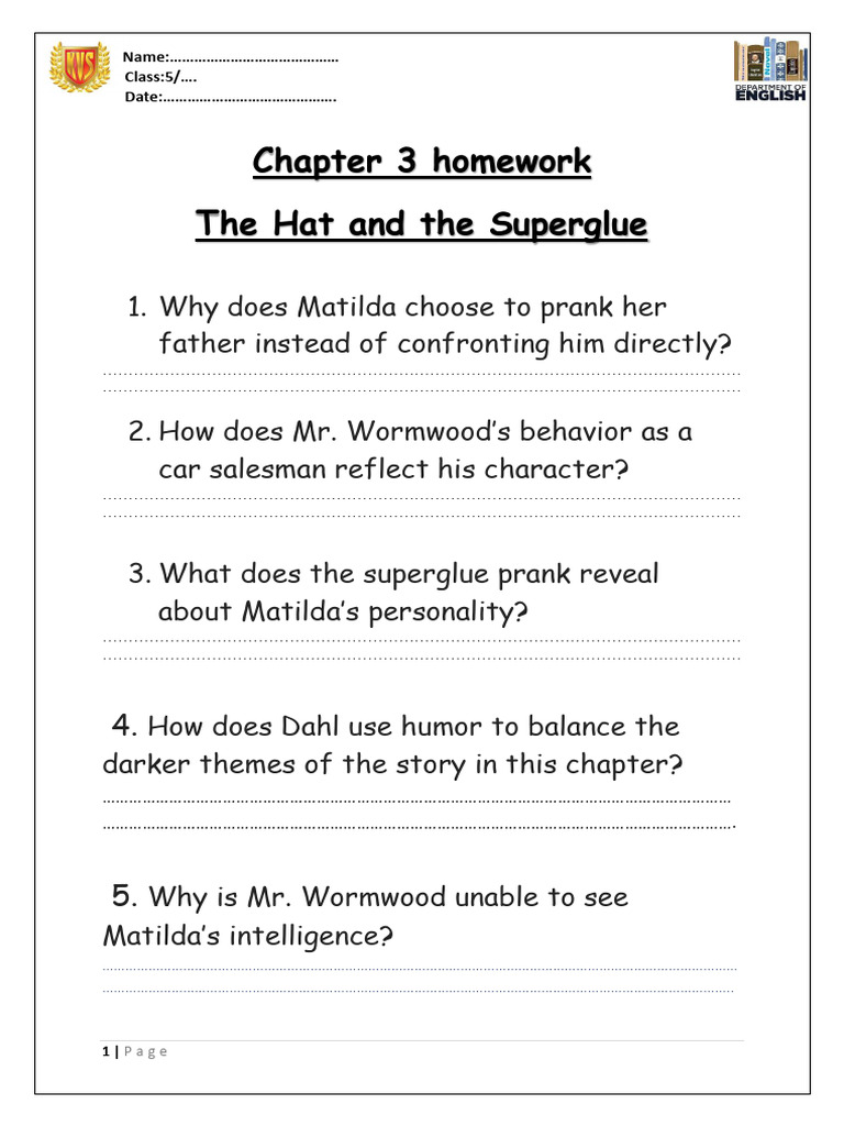 Matilda Chapter 3: The Hat Prank | PDF