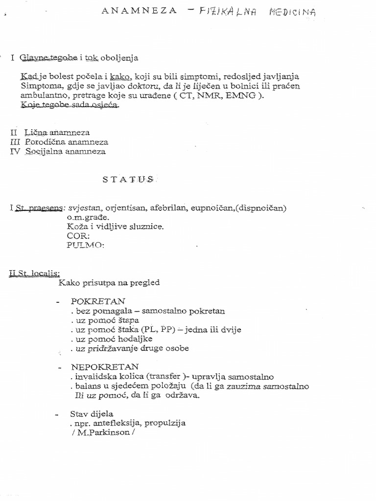 Fizikalna Anamneza | PDF