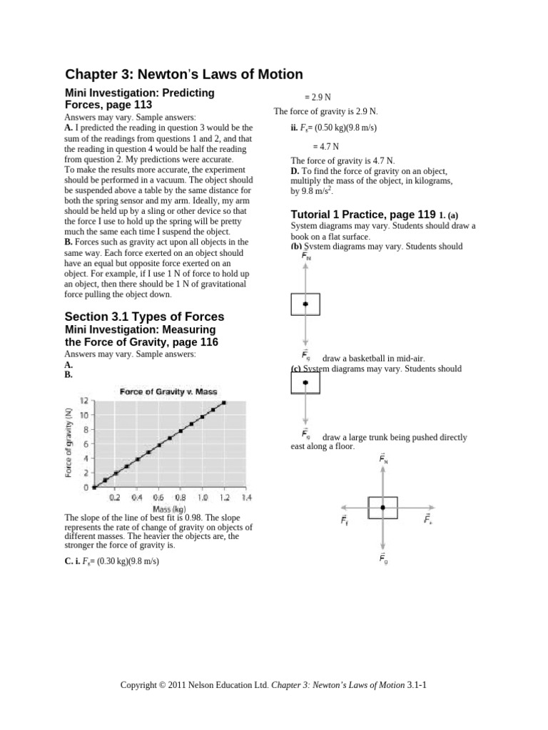 3.1 - Types of Forces - Answer Key | PDF | Force | Fundamental Interaction