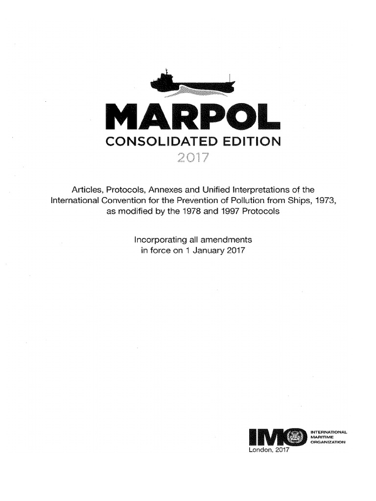 14. Marpol 73- 2017 Công Ước Về Ngăn Ngừa ô Nhiễm Từ Tàu Gây Ra | PDF