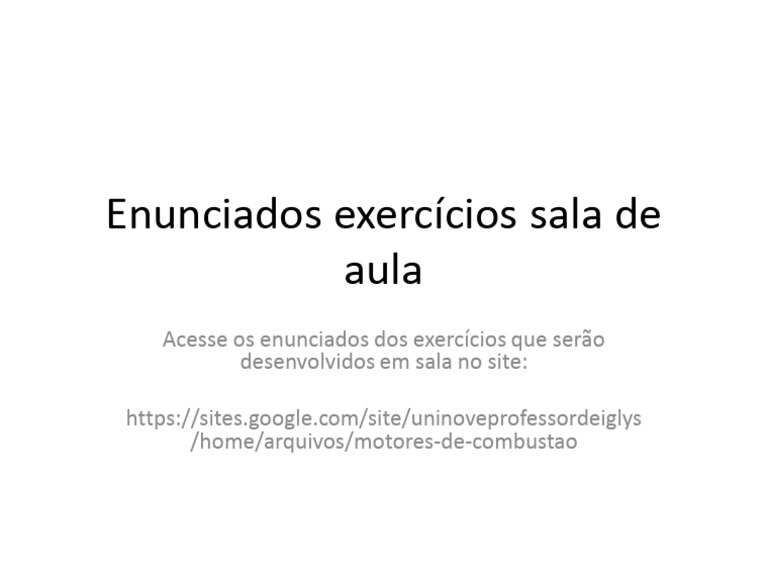 Enunciados Exercícios Sala de Aula | PDF