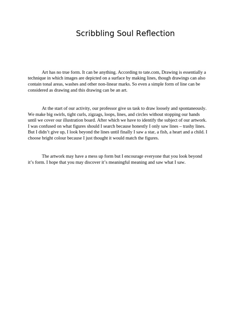 Scribbling Soul Reflection | PDF
