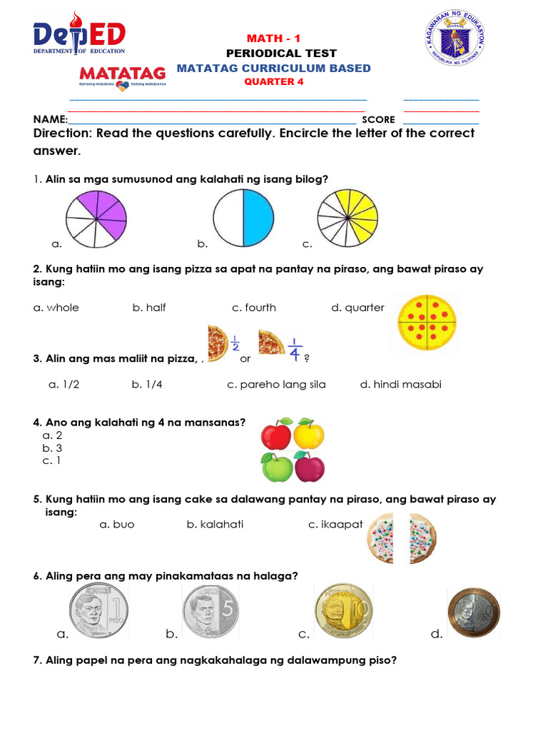 MATH - Tagalog Version | PDF