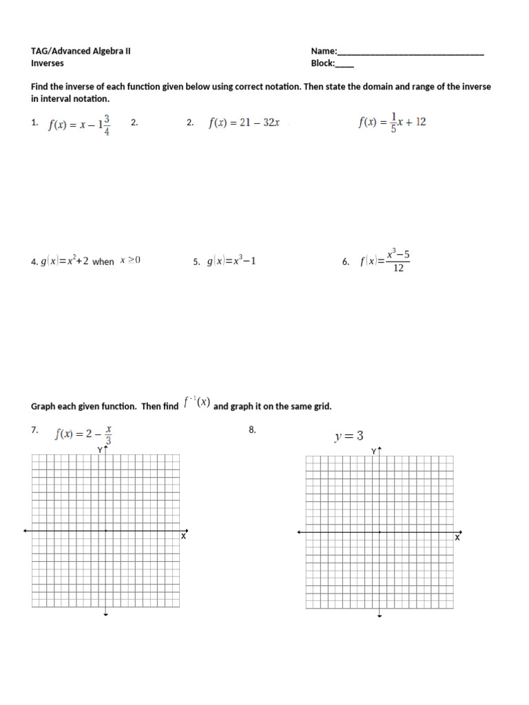 Inverses HW | PDF