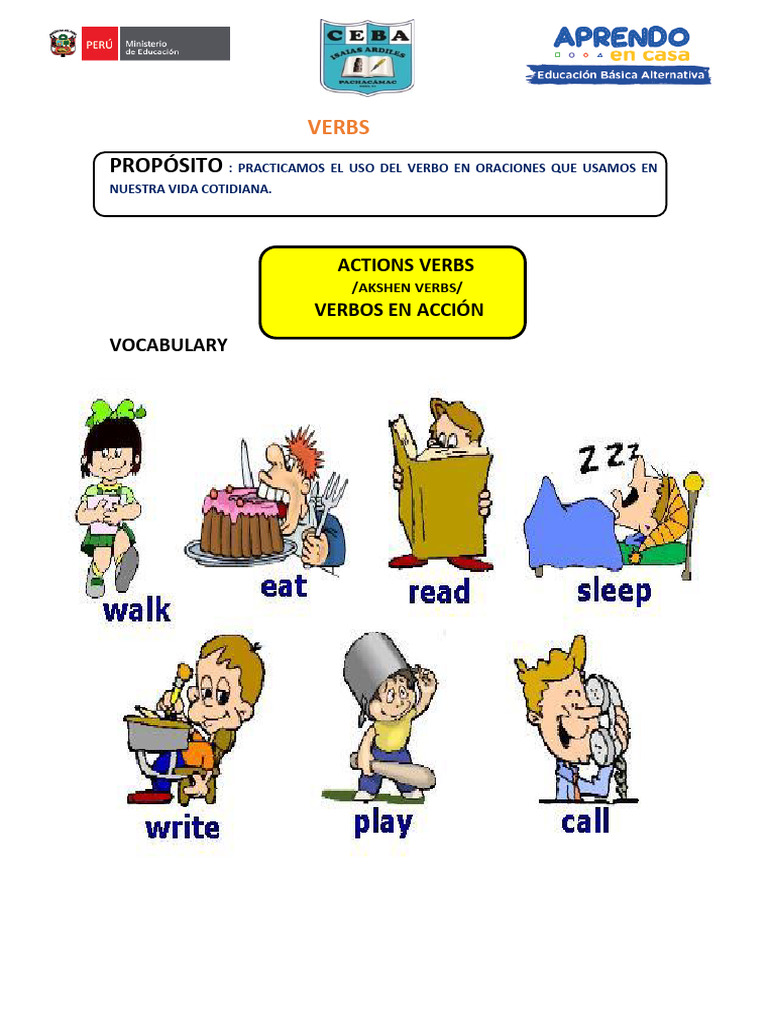 Ejercicio de Verbos en Acción | PDF