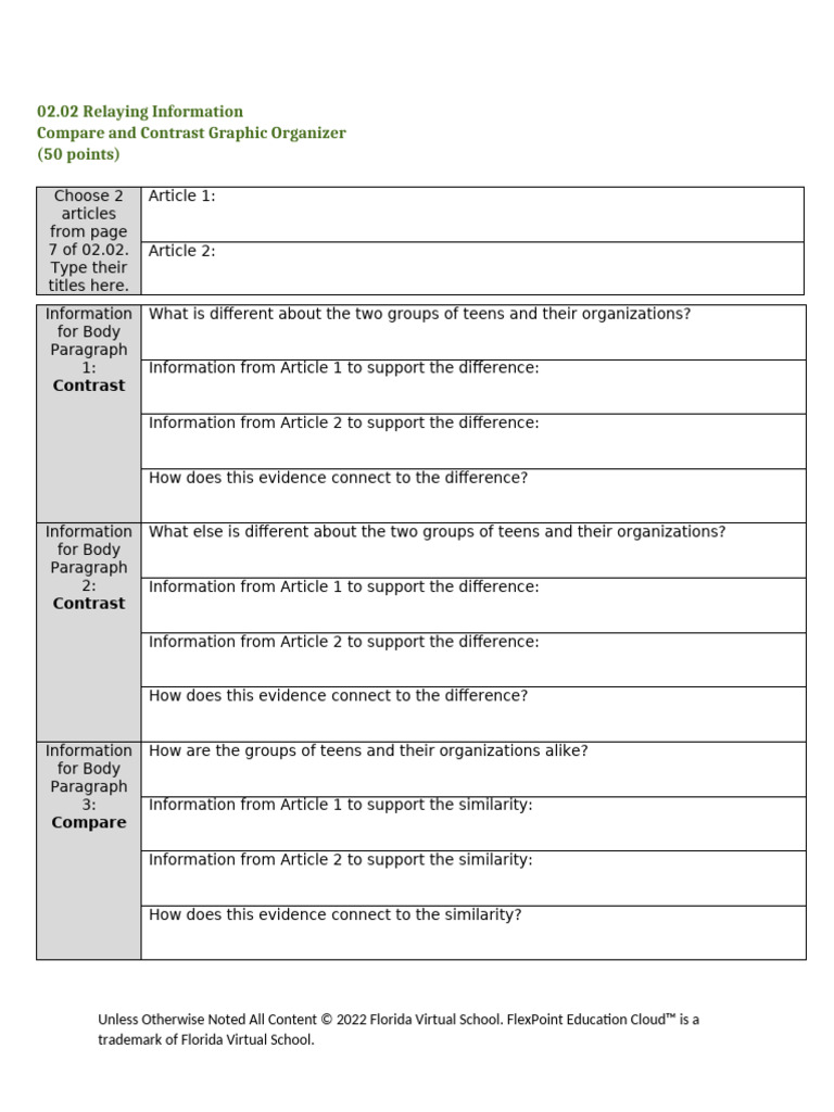 02 02 Graphic Organizer | PDF