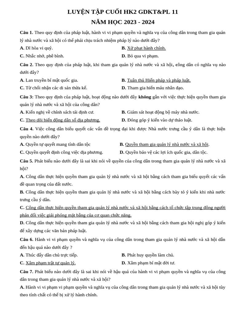 (GV) LUYỆN TẬP CUỐI HK2 GDKT | PDF