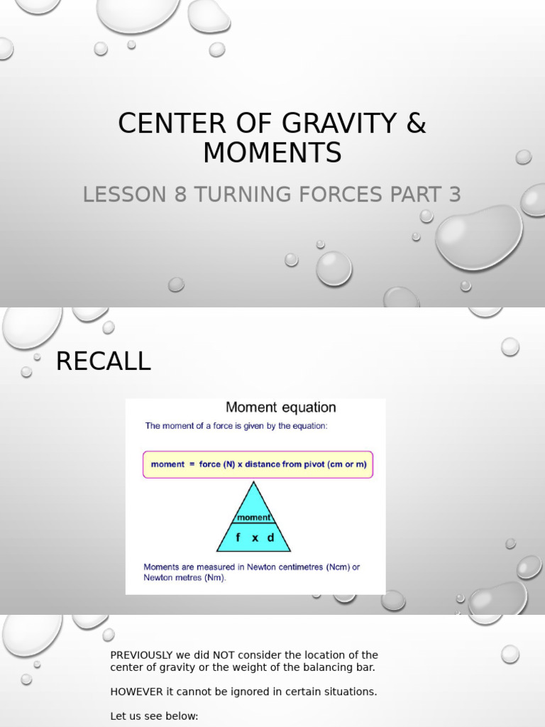 Turning Forces Part 3 COG & moments | PDF