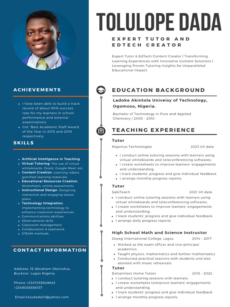 Dada: Expert Online Tutor & EdTech Creator | PDF | Educational ...