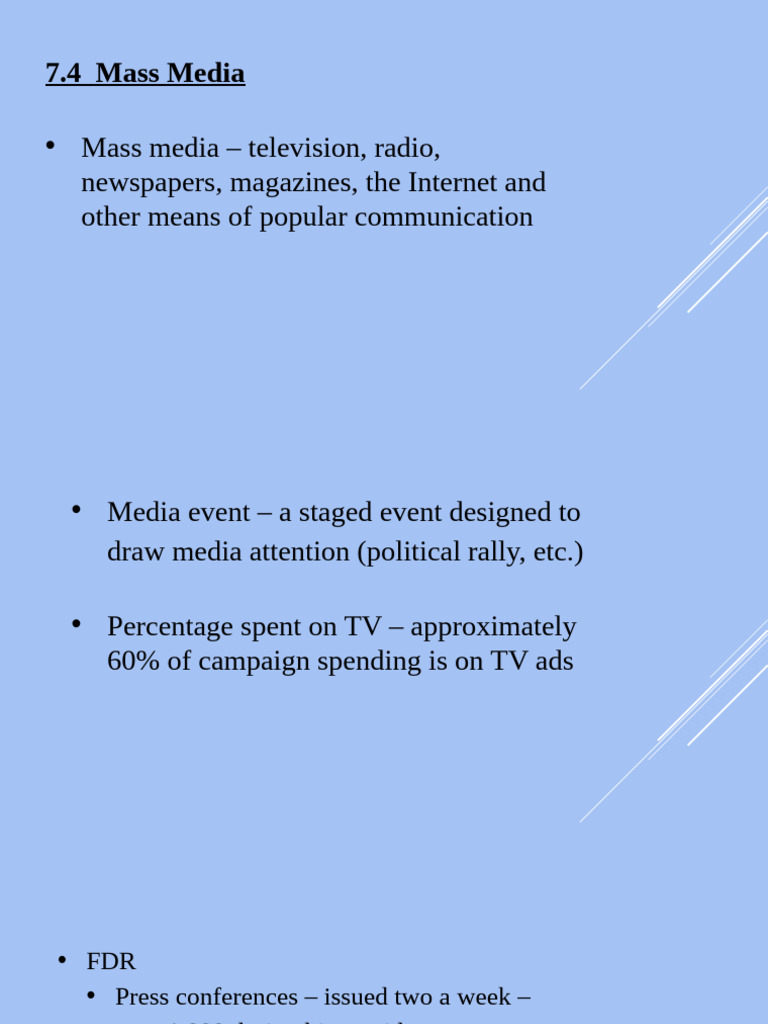7.4 Mass Media and Political Agenda | PDF | News | Mass Media