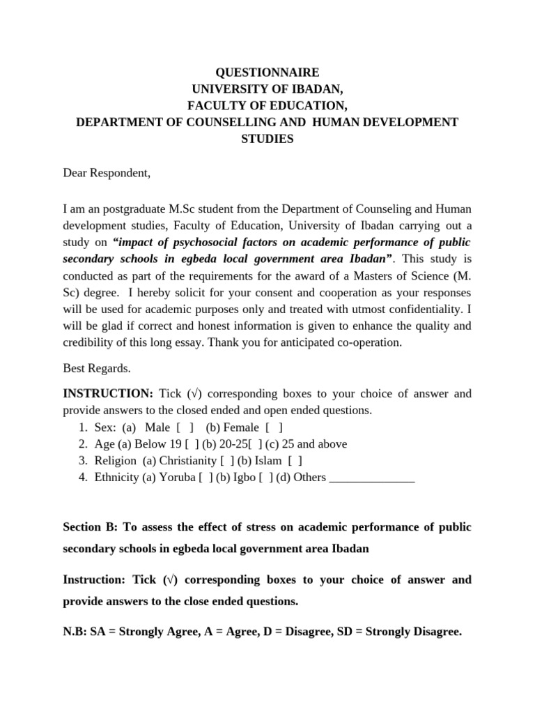 Mrs Bukky Questionnaire | PDF | Cognition | Learning