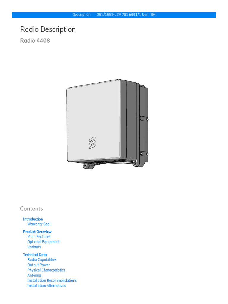 Ericsson Radio 4408 Specifications Guide | PDF | Radio | Antenna (Radio)