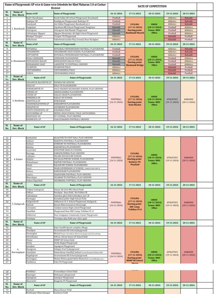 Khel Maharan 2.0 Schedule Overview | PDF | Recreation