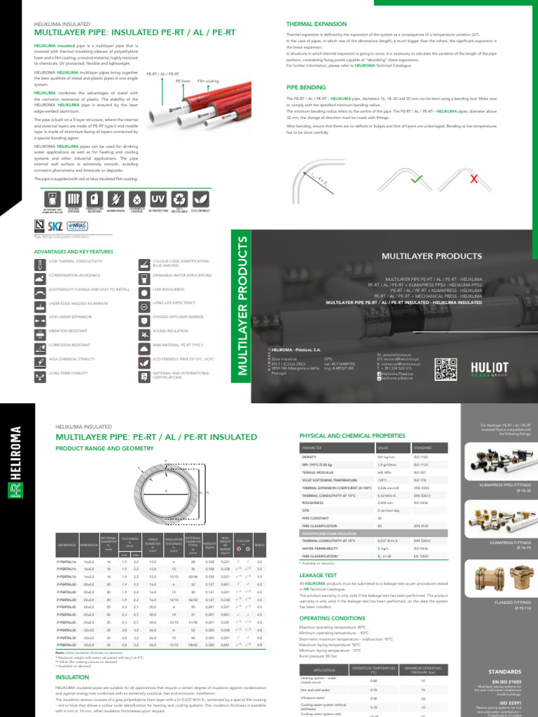 [HR] Datasheet Insulated Multilayer _EN_web | PDF | Thermal Insulation | Pipe (Fluid Conveyance)