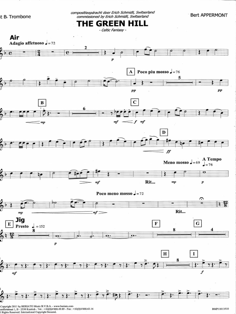 The Green Hill - Trombone | PDF