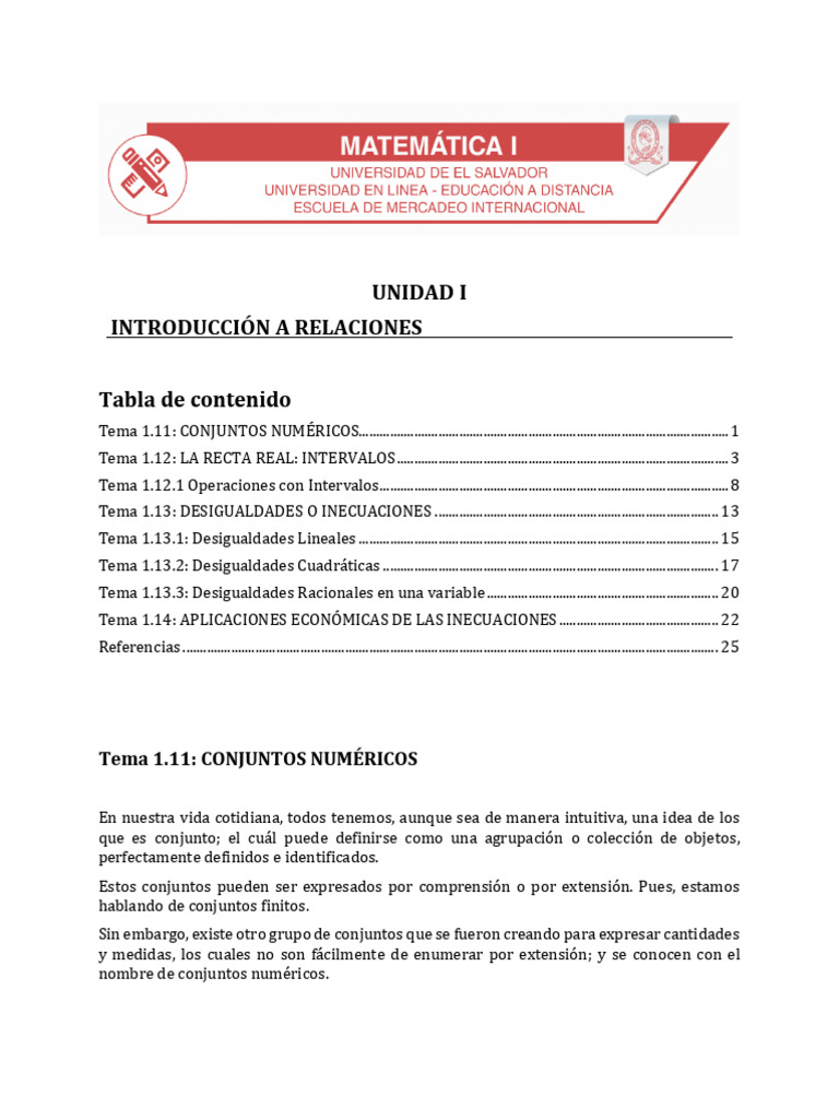 Conjuntos Numéricos e Inecuaciones | PDF | Intervalo (Matemáticas) | Entero