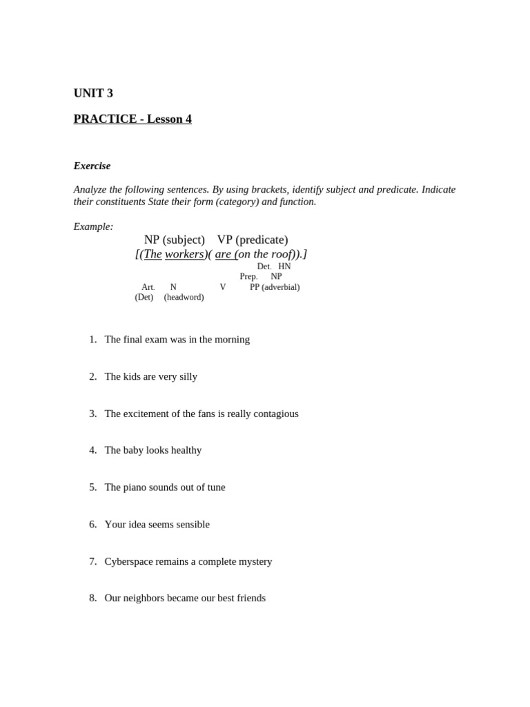 Unit 3 - Practice - Lesson 4 | PDF