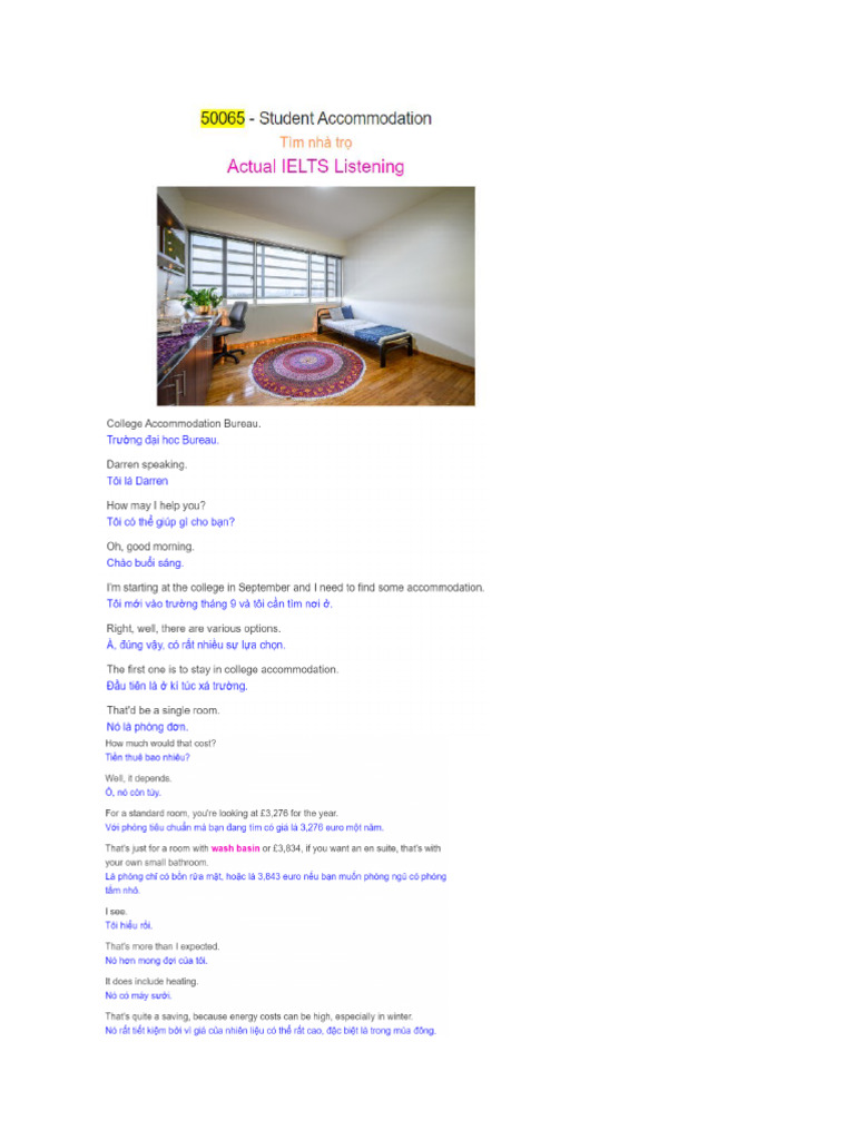 Sec 1 - Student Accommodation | PDF