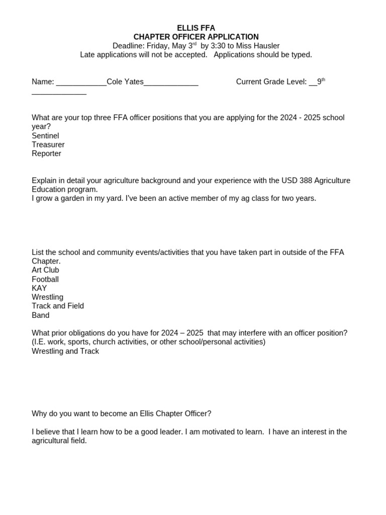 2024 Chapter Officer Application and Contract | PDF | Psychology ...