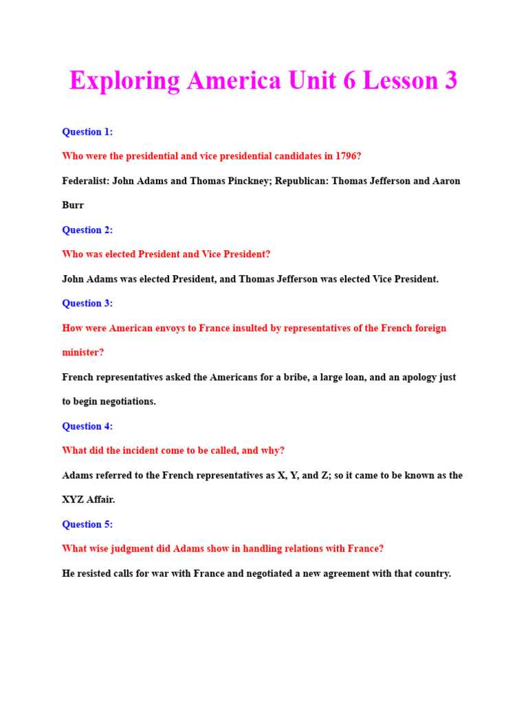 Exploring America Unit 6 Lesson 3 - Chris Houck | PDF